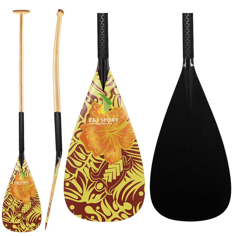 ZJ Factory Second Hybrid Carbon Outrigger Canoe Paddle VAA & WAKA Padd ...